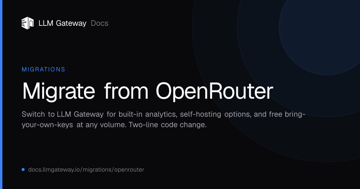 Migrate from OpenRouter | LLM Gateway Docs